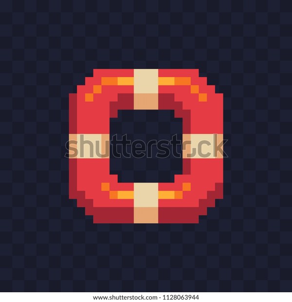 Lifebuoy Pixel Art Icon Support Sign Stok Vektör (Telifsiz) 1128063944 ...