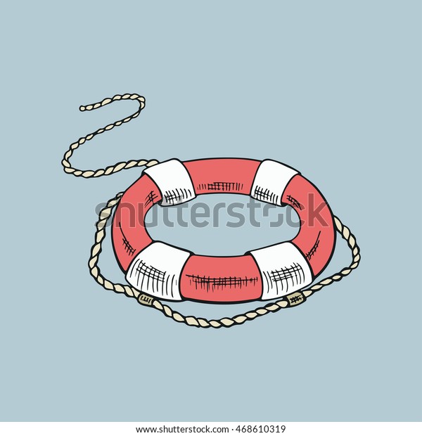 Lifebuoy Sketch Hand Drawn Vector Illustration Stock Vector (Royalty ...
