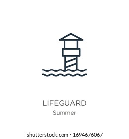 Lifeguard Icon Thin Linear Lifeguard Outline Stock Vector (Royalty Free ...