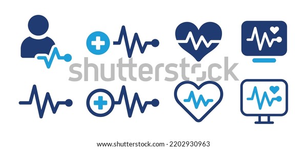 Lifeline Icon Set Heartbeat Pulse Symbol Stock Vector (Royalty Free ...
