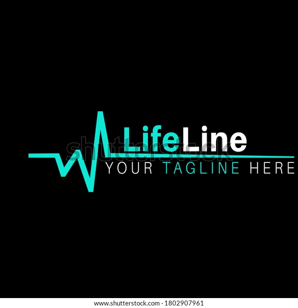 Lifeline Illustration Vector Logo Design Health Stock Vector (Royalty ...