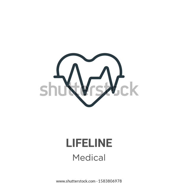 Lifeline Outline Vector Icon Thin Line Stock Vector (Royalty Free ...