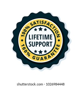 Lifetime Support Guarantee Label Illustration Stock Vector (Royalty ...