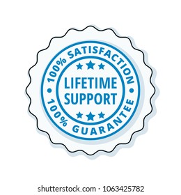 Lifetime Support Guarantee Label Illustration Stock Vector (Royalty ...