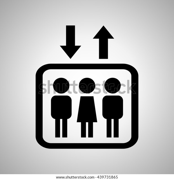 Lift Elevator Symbol On Black Background Stock Vector (Royalty Free ...
