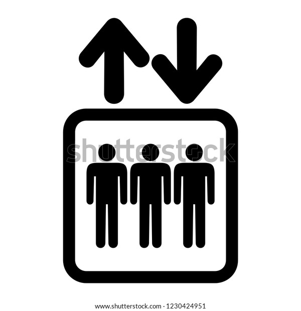 Lift Elevator Symbol On White Background Stock Vector (Royalty Free ...