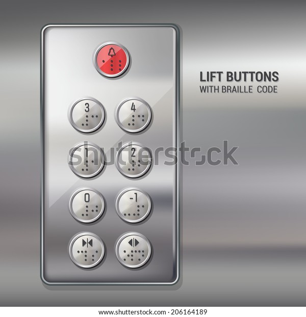 Lift Push Buttons Numbers Braille Code Stock Vector (Royalty Free ...