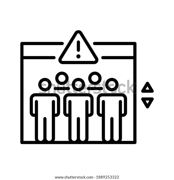 Lift Warning Sign Line Vector Isolate Stock Vector (Royalty Free ...