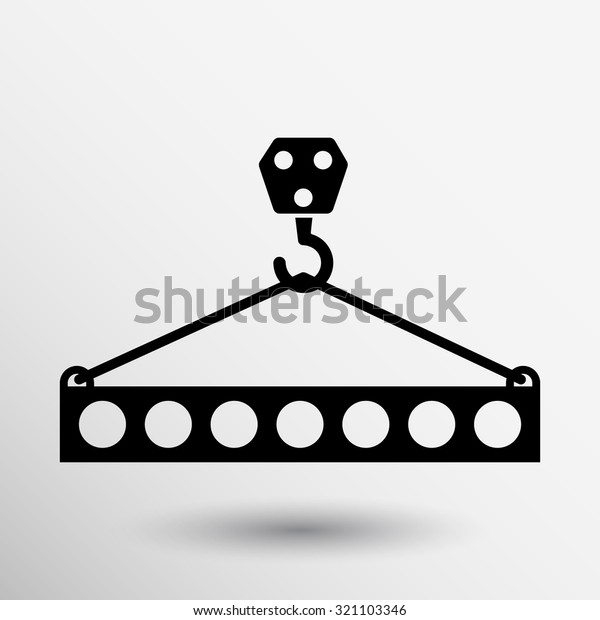 Lifting Crane Doing Heavy Lifting Icon Stock Vector (Royalty Free ...