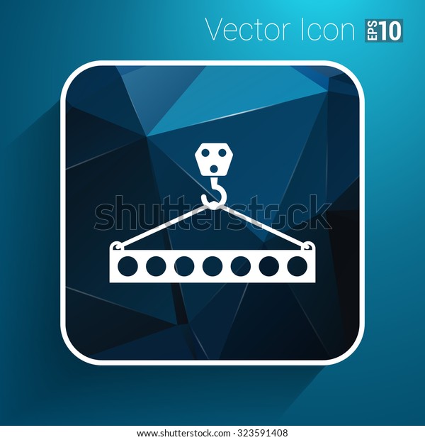 Lifting Crane Doing Heavy Lifting Icon Stock Vector (Royalty Free ...