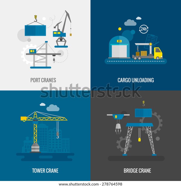 Lifting Equipment Design Concept Set Port Stock Vector (Royalty Free ...