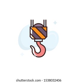 Lifting Hook Vector Illustration Outline Filled Stock Vector (Royalty ...