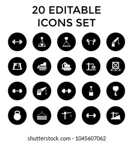 Lifting Icons Set 20 Editable Filled Stock Vector (Royalty Free ...