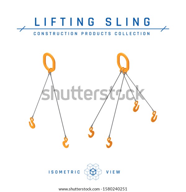 Lifting Slings Concept Isometric View Construction Stock Vector ...