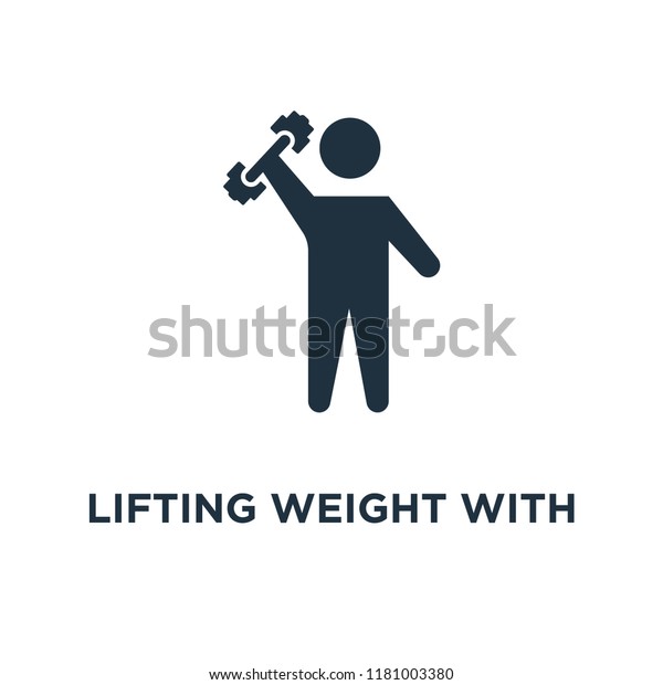 Lifting Weight Right Arm Icon Black Stock Vector (Royalty Free ...