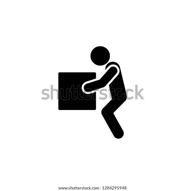 Lifting weights, box, man icon. Simple glyph vector of universal set ...