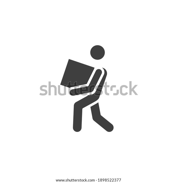 Lifting Weights Box Man Icon Solid Stock Vector (Royalty Free ...