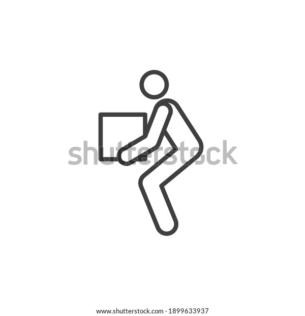 Lifting Weights Box Man Icon Simple Stock Vector (Royalty Free ...