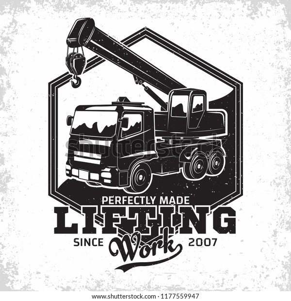 Lifting Work Logo Design Emblem Crane Stock Vector (Royalty Free ...