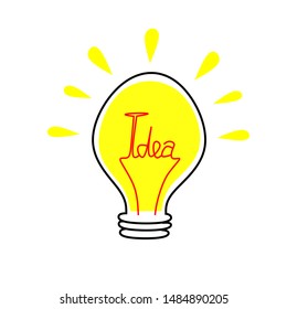 Vector Light Bulb Icon Concept Idea: vector de stock (libre de regalías ...