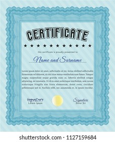 Light Blue Certificate Diploma Award Template Stock Vector (Royalty ...