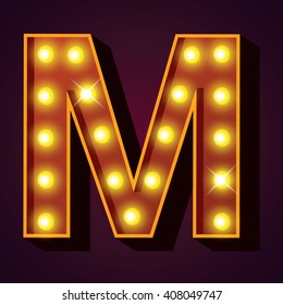 Marquee Light Letter Vector M Stock Vector (Royalty Free) 187114136