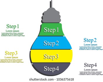 Infographic Template Light Bulb Banner Vector Stock Vector (Royalty ...