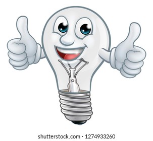 Light Bulb Cartoon Character Lightbulb Mascot Stock Vector (Royalty ...