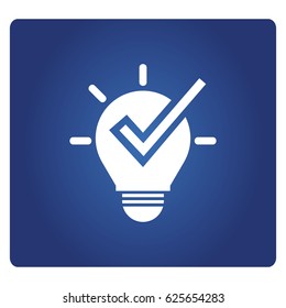 Light Bulb Check Mark Icon Blue Stock Vector (Royalty Free) 625654283 ...