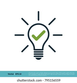 Light Bulb Check Mark Icon Vector Stock Vector (Royalty Free) 795156559 ...