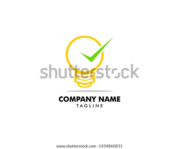 Light Bulb Check Mark Icon Vector Stock Vector (Royalty Free ...
