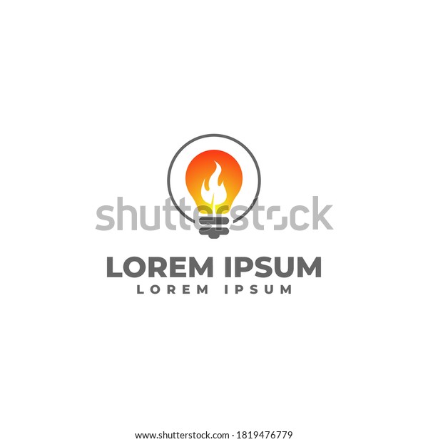 Light Bulb Fire Logo Icon Vector Stock Vector (Royalty Free) 1819476779 ...