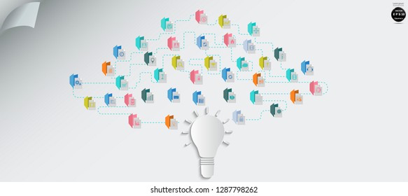 Light Bulb Folder Colorful Icon Business Stock Vector (Royalty Free ...