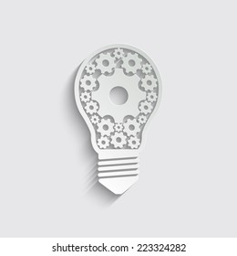 Light Bulb Gears Cogs Vector Icon Stock Vector (Royalty Free) 223324282
