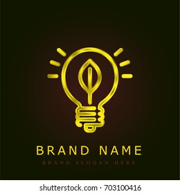 Light Bulb Golden Metallic Logo Stock Vector (Royalty Free) 703100416 ...
