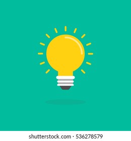 Light Bulb Icon Flat Design Vector Stock Vector (Royalty Free ...