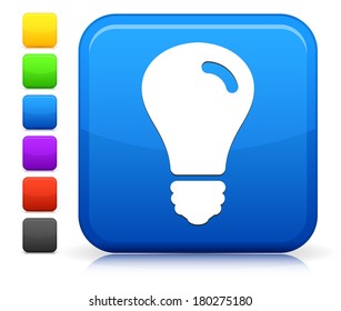 Light Bulb Icon On Square Internet Stock Vector (Royalty Free ...