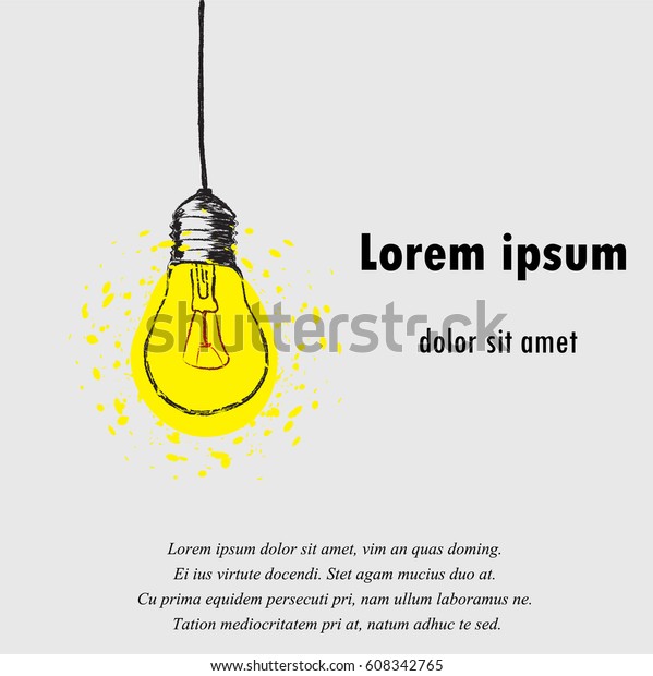 Light Bulb Icon Sketch Vector Handdrawn Stock Vector (Royalty Free ...