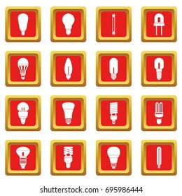 Light Bulb Icons Set Red Color Stock Vector (Royalty Free) 695986444 ...