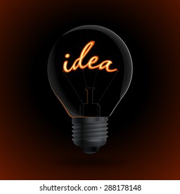 Light Bulb Idea Sign On Dark Stock Vector (Royalty Free) 288178148