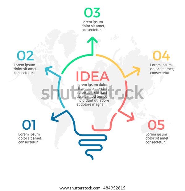 Light Bulb Infographic Idea Chart 5 Stock Vector (Royalty Free) 484952815
