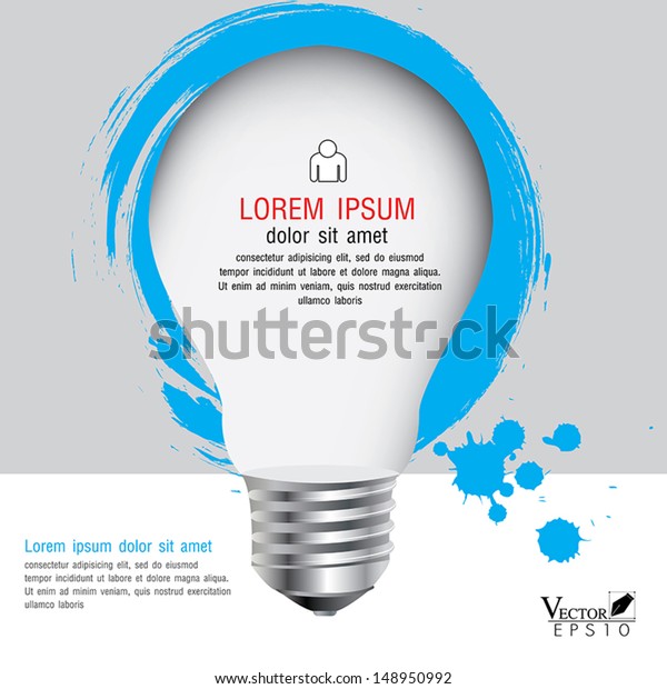 light bulb with infographics, Vector illustration Modern template Design