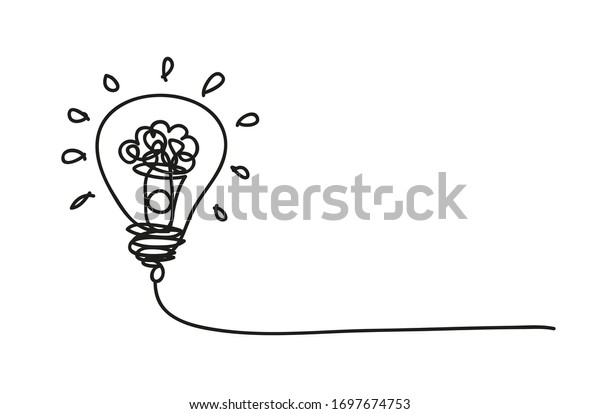 Light Bulb Line Drawing Stylevector Design Stock Vector (Royalty Free ...