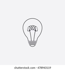 Continuous Line Drawing Electic Light Bulb Stock Vector (Royalty Free ...
