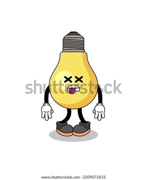 Light Bulb Mascot Illustration Dead Character Stock Vector (Royalty ...