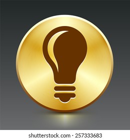 Gold Light Bulb Icon Stock Vector (Royalty Free) 451530718 | Shutterstock