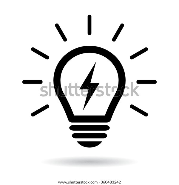 Light Bulb Symbol On White Background Stock Vector (Royalty Free ...
