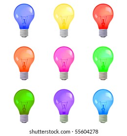 Six Cartoon Colored Lights Stock Vector (Royalty Free) 221422108 ...