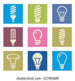 Light Bulbs Bulb Icon Set Stock Vector (Royalty Free) 217493689 ...