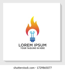 Fire Light Logo Design Template Vector Stock Vector (Royalty Free ...